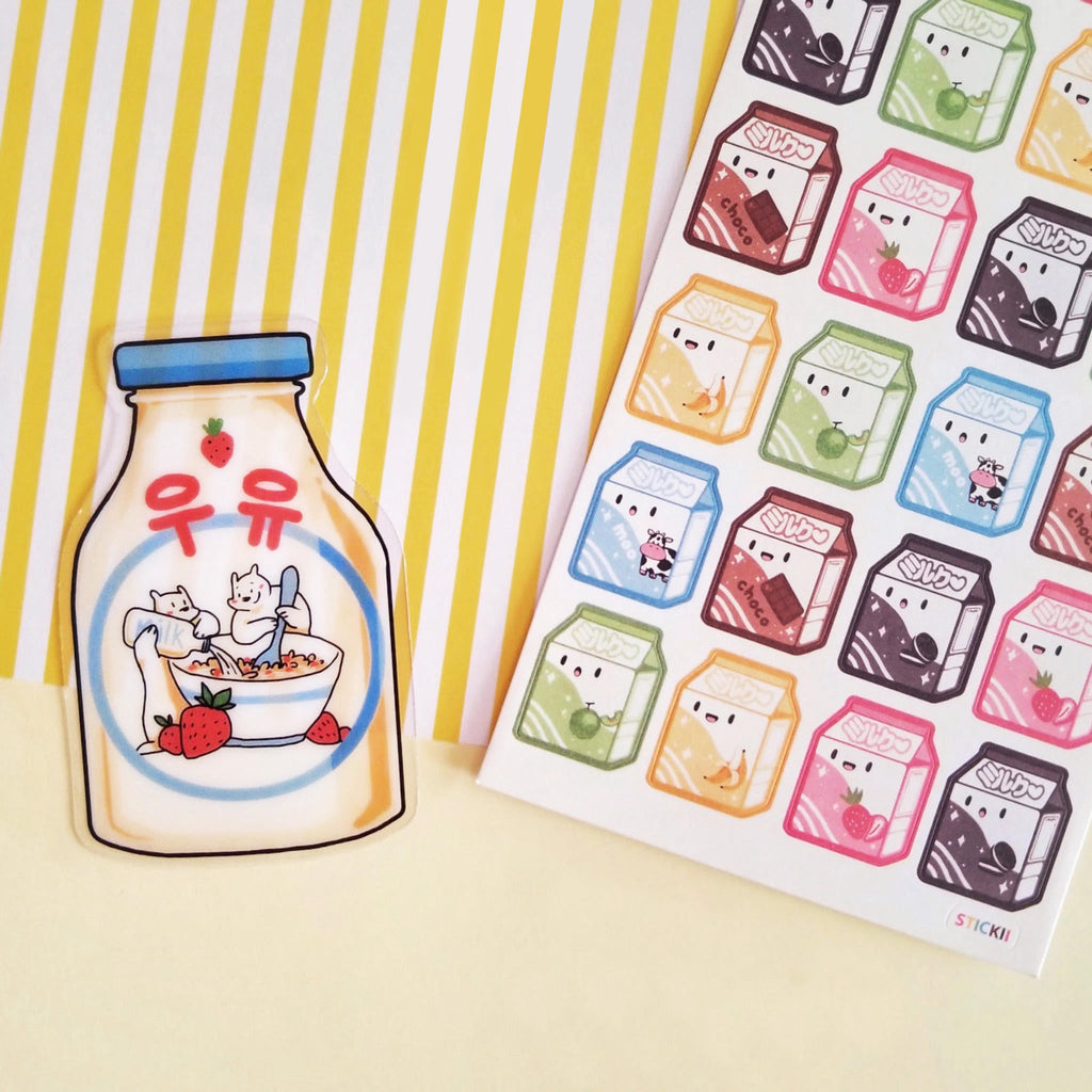 Kawaii Milk Sticker Sheet – STICKII